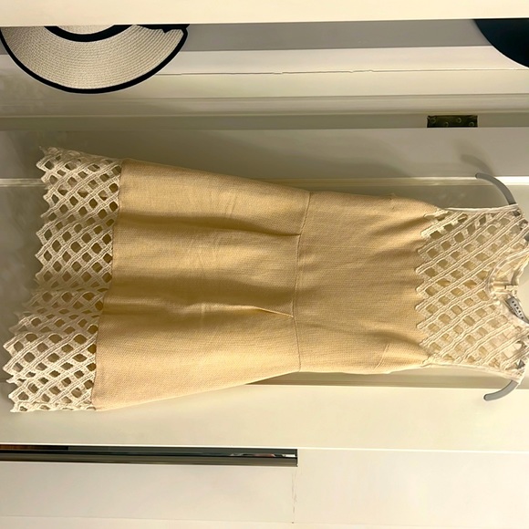 Sandro | Dresses | Sandro Beige And White Summer Sundress W Cut Outs ...